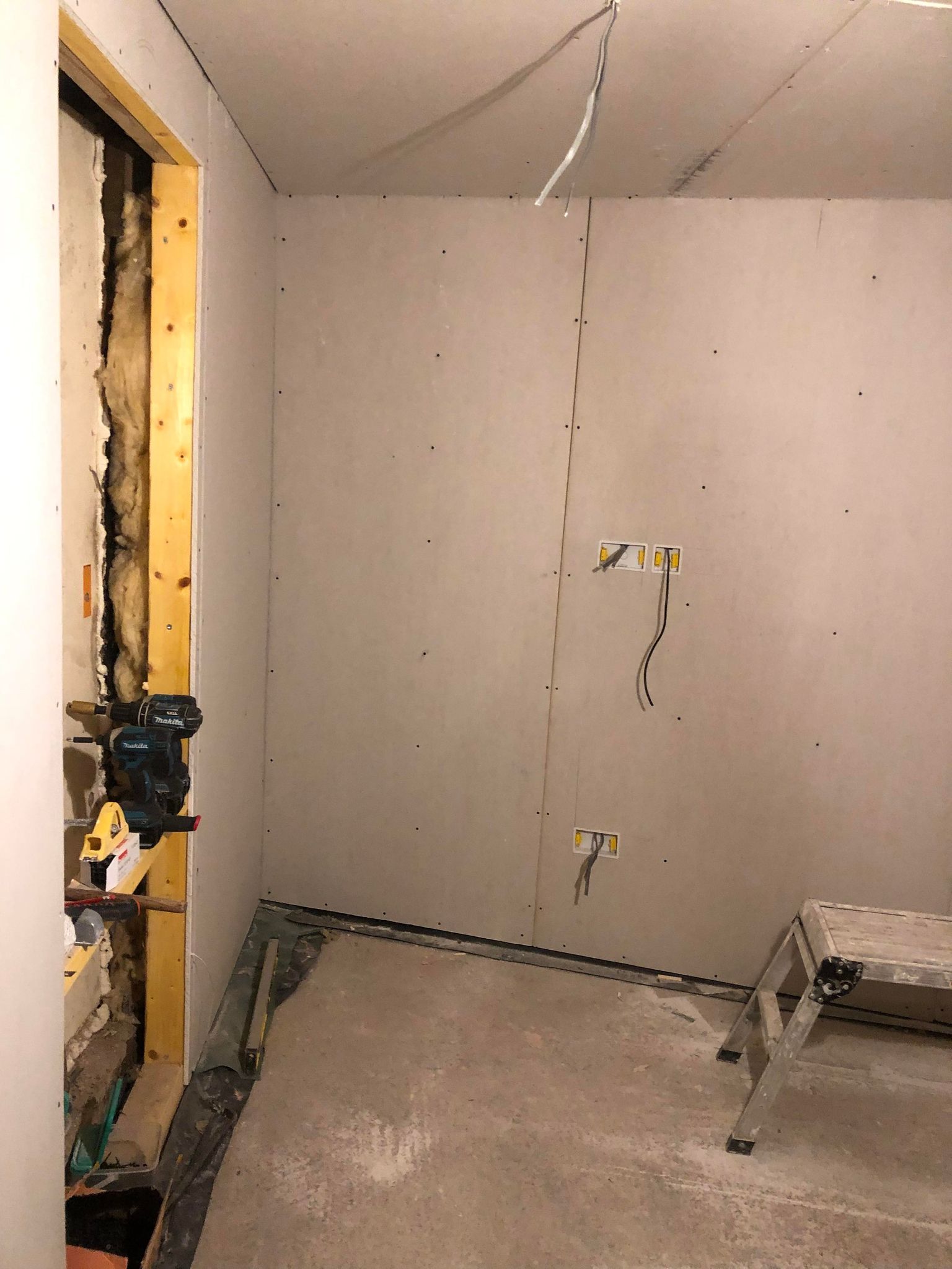 Large project- update- white gypsum boards in progress - Cezar Renovations